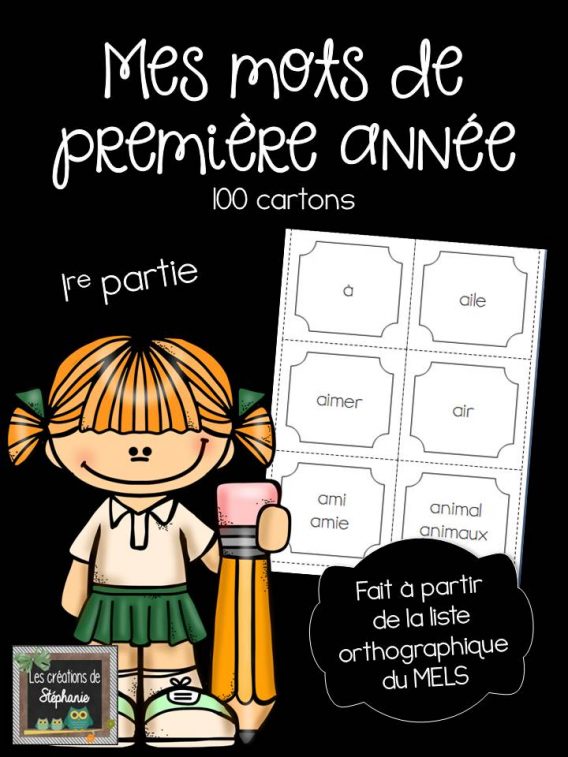 Mes mots de première année – CARTONS (Partie 1)