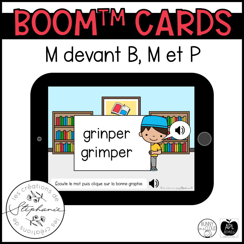 Cartes BOOM™ M devant B, M ou P