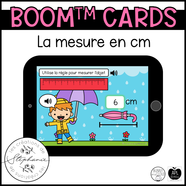 Cartes BOOM™ La mesure en cm