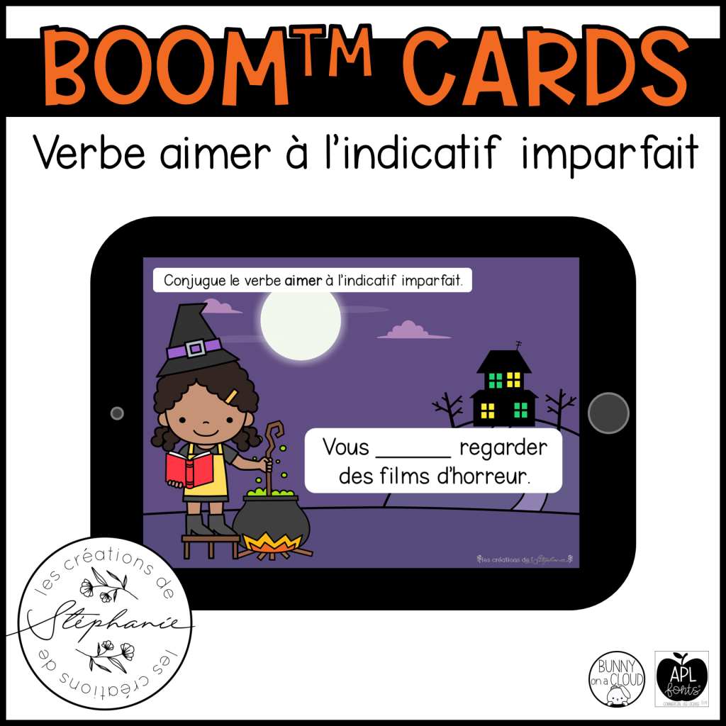 Cartes BOOM™ Verbe aimer l’indicatif imparfait